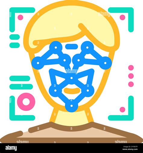 Face Tracking Augmented Reality Color Icon Vector Illustration Stock