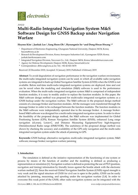 Pdf Multi Radio Integrated Navigation System Mands Software Design For Gnss Backup Under