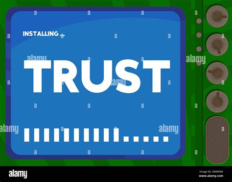 Cartoon Computer With The Word Trust Message Of A Screen Displaying An