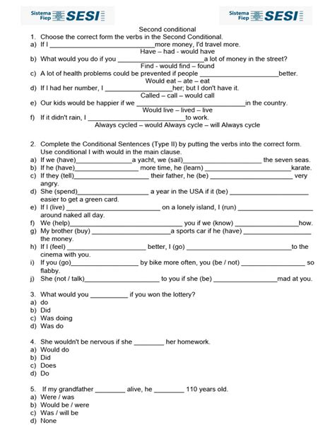 Second Conditional Exercises Pdf