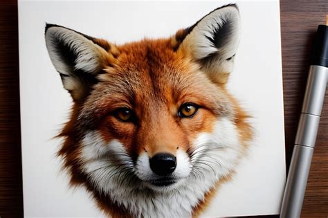 Premium Photo Geometric Fox Face With Minimal Details