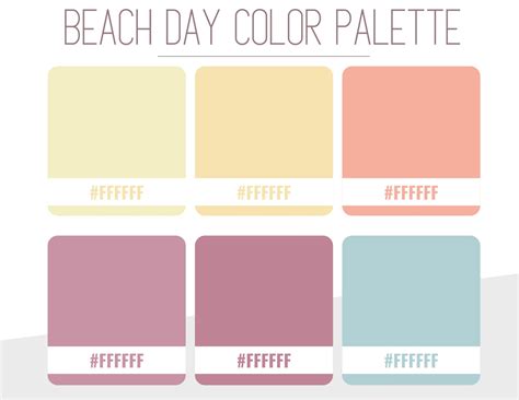 Beach Day Color Palette Hex Code Beach Day Brand Hex Codes Pink