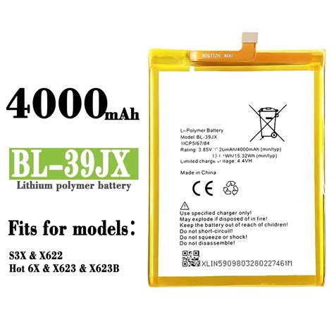 Infinix S3X X622 Hot 6X X623 X623B Battery BL 39JX Battery Lazada PH