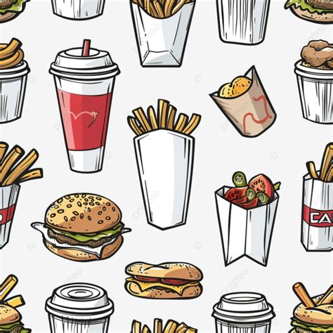 음식 서비스 원활한 패턴을 빼앗아 가져가다 떨어져 있는 음식 Png 일러스트 및 이미지 에 대한 무료 다운로드 Pngtree