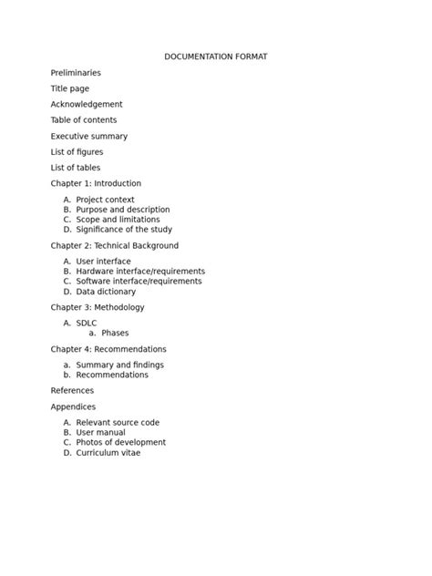 Documentation Format Pdf