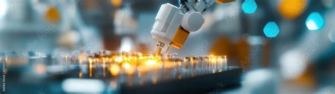 Automated Robotic Arms Assembling Components In A High Tech