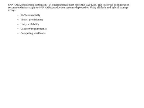 Overview Storage Configuration Best Practices For Sap Hana Tdi With Dell Unity Storage Dell