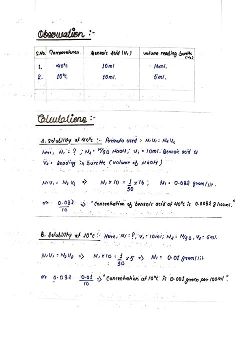 Organic Chemistry Practicals Determination Of Solubility Of Benzoic