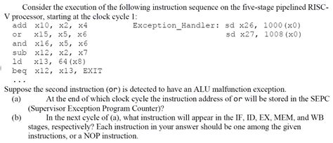 Solved Consider The Execution Of The Following Instruction Chegg