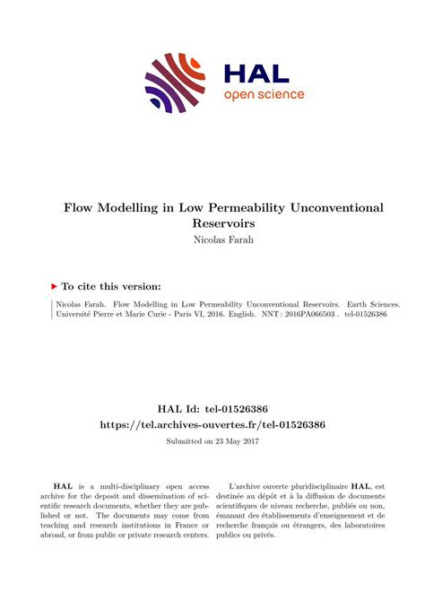 Pdf Flow Modelling In Low Permeability Unconventional Reservoirs