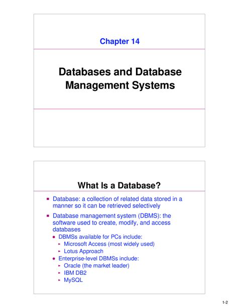 Databases And Databases Management Systems Lecture Slides Cis 101