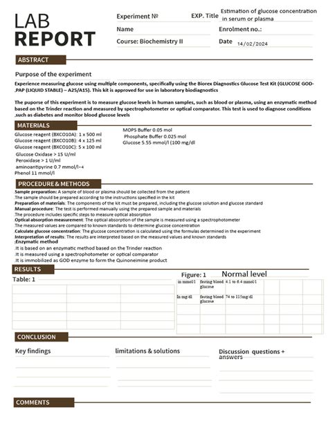 Lab Report Biochemistryii Download Free Pdf Glucose Biochemistry
