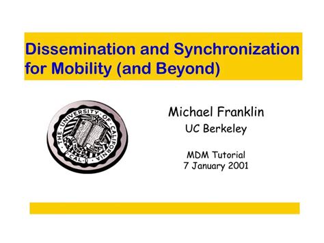 Ppt Dissemination And Synchronization For Mobility And Beyond