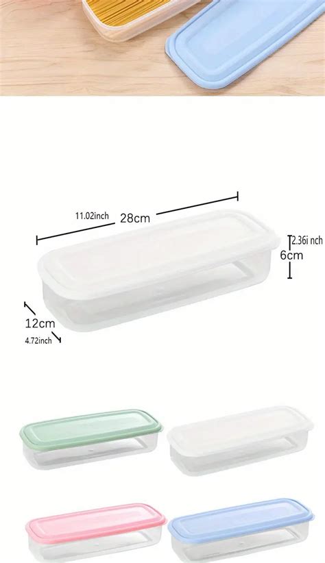 뚜껑이있는 1pc 파스타 용기 식품 보관 Crisper 밀봉 식품 보관 용기 플라스틱 스파게티 용기 파스타 주최자 밀폐