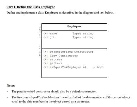 Solved Part 1 Define The Class Employee Define And