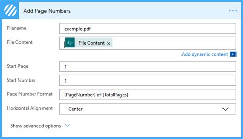 Add Page Numbers Encodian Customer Help