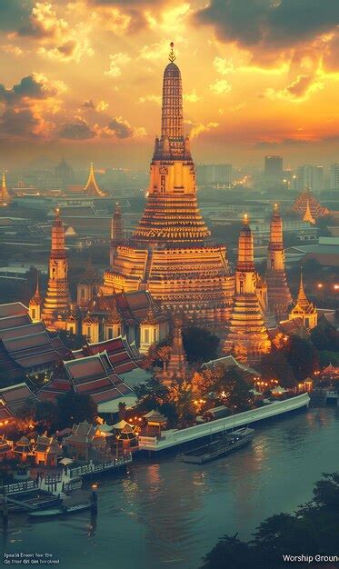 Wat Arun Thailand With Parallax Scrolling Effect Minimalist Beauty