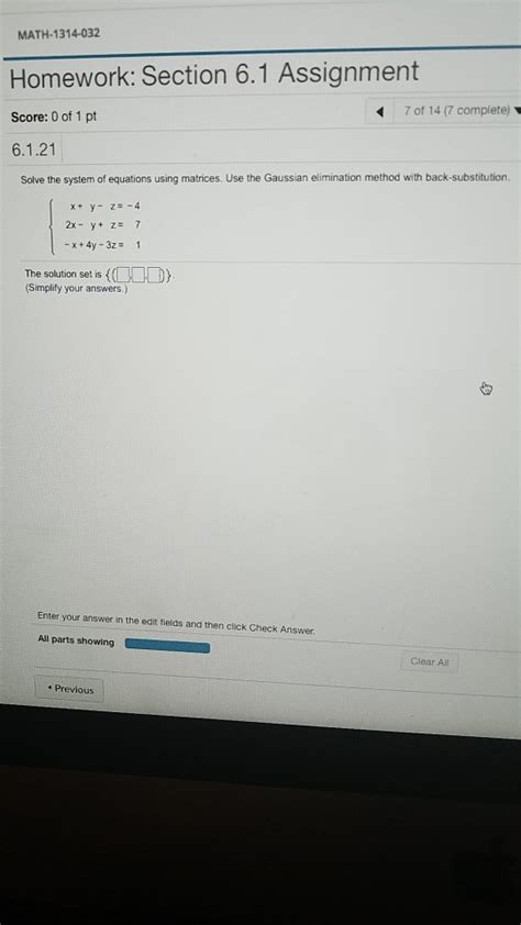 Solved Math 1314 032 Homework Section 6 1 Assignment Score