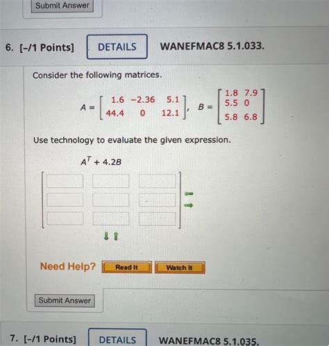 Consider The Following Matrices Chegg