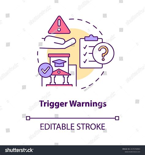 Trigger Warnings Concept Icon Poor Quality Stock Vector Royalty Free 2175750903 Shutterstock