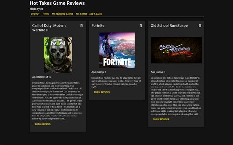 Hot Takes Game Reviews An App Made With React And Ruby On Rails By
