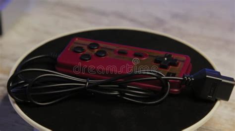 Retro Console Joystick Close Up Camera Movement Stock Footage Video Of Background Electronic