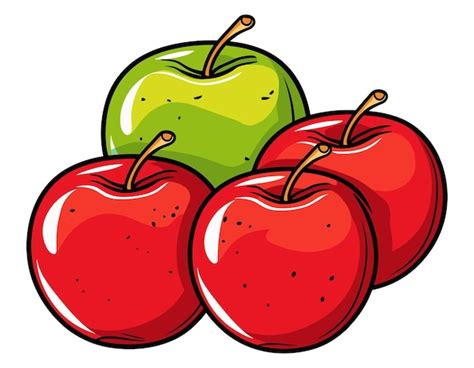 Premium Vector Apples Isolated Vector Illustration