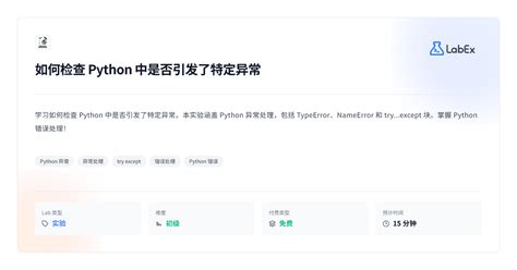 如何检查 Python 中是否引发了特定异常 Labex
