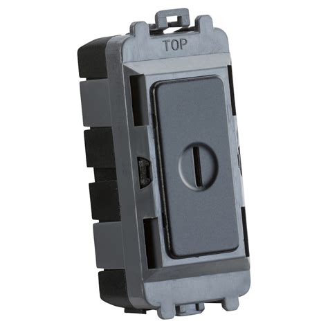 Knightsbridge AX Way Double Pole Grid Key Switch Matt Black UK Shelving LTD