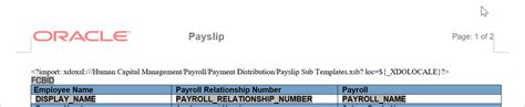 RTF Template Repeating Field Section In Payslip Cloud Customer Connect