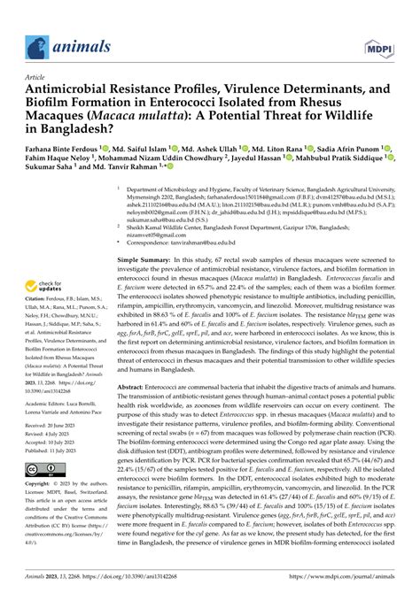 Pdf Antimicrobial Resistance Profiles Virulence Determinants And