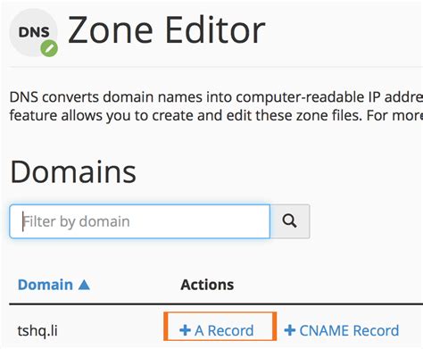 how to add an a record into your dns knowledgebase tserverhq
