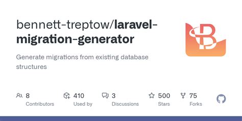 Github Bennett Treptowlaravel Migration Generator Generate Migrations From Existing Database
