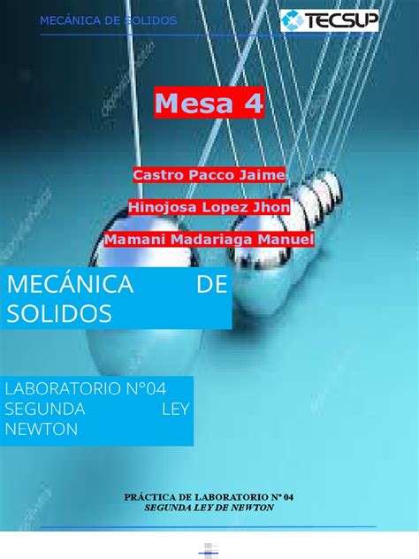 Lab 03 Segunda Ley De Newton Pdf Fuerza Las Leyes Del Movimiento De Newton