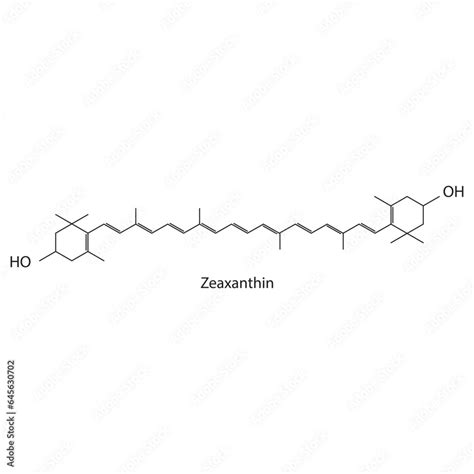 Zeaxanthin Carotenoid Yellow Pigment Molecular Structure Skeletal