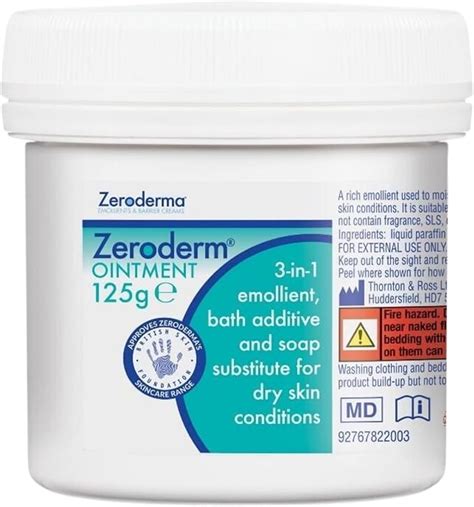 Zeroderma Zeroderm Ointment Rich 3 In 1 Emollient Soap Substitute And Bath Additive For Dry