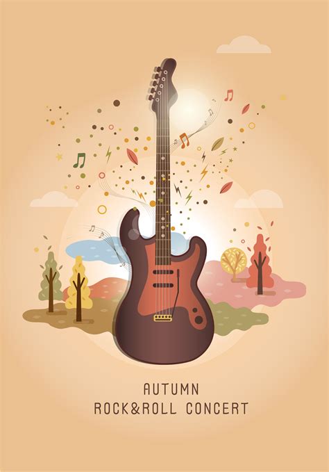 가을 감성 공연 기타 나무 단풍 록 백그라운드 사람없음 악기 연주회 음악 음악회 음표 이벤트 일러스트 잎 전기기타 축제 콘서트