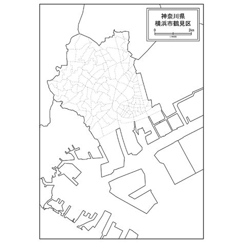 横浜市鶴見区の白地図を無料ダウンロード 白地図専門店
