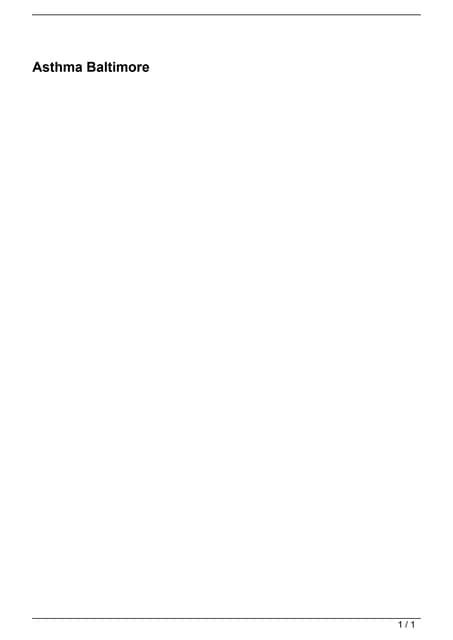 Asthma Baltimore Pdf