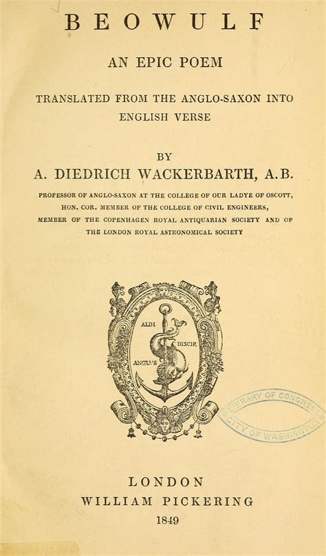 Beowulf An Epic Poem Library Of Congress