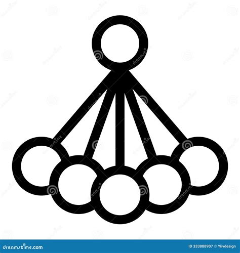 Hierarchical Network Structure Connecting Multiple Nodes With Lines Stock Illustration