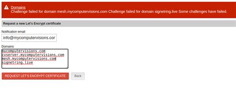 Lets Encrypt Validation Failed For These Domains Support Nethserver Community