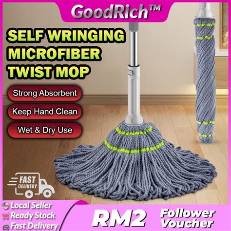 Microfiber Twist Mop With Wringer Heavy Duty Mops For Floor Cleaning Self Wringing Mop Self