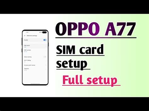 OPPO A SIM Card Setup Full Setup YouTube