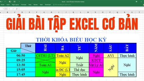 Giải Bài Tập Excel Cơ Bản Youtube