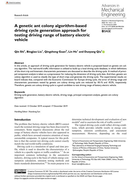 Pdf A Genetic Ant Colony Algorithm Based Driving Cycle Generation Approach For Testing Driving