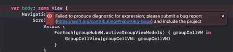 Issues With Foreach Loop Over View Model Array Causing Xcode Compile