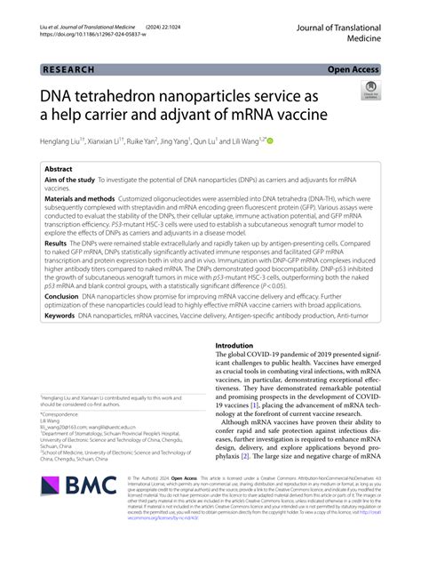 Pdf Dna Tetrahedron Nanoparticles Service As A Help Carrier And