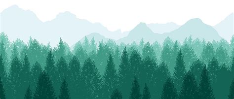 Seamless Hilly Spring Forest Background Royalty Free Vector