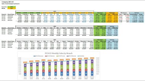 Excel财务模型 2 销售趋势分析模型 Sales Trend Analysis By Branch Youtube